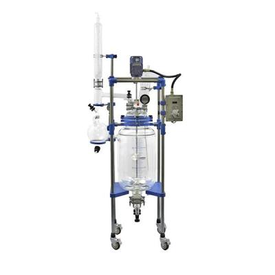 China 10L-50L Explosion-Proof Glass Reactor with High Borosilicate Glass 3.3 and Thermal Oil Heating for sale