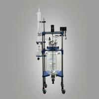 China Continuous Stirred Double Jacketed Glass Reactor 220V with 3-200L Capacity and -0.098MPa Vacuum for sale