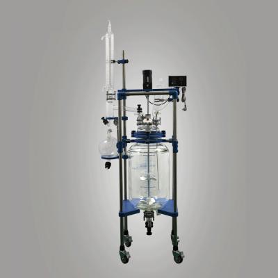 China Continuous Stirred Double Jacketed Glass Reactor 220V with 3-200L Capacity and -0.098MPa Vacuum for sale