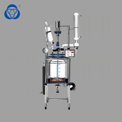China Double Jacketed Glass Reactor 3L-200L Capacity with 0.098MPa Vacuum and 50-1400 RPM Speed for sale