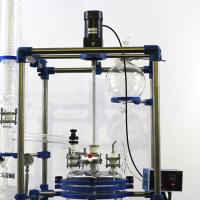 China Semi-Automatic Jacketed Glass Reactor with Vacuum Degree -0.098MPa and Stainless Steel Frame for sale