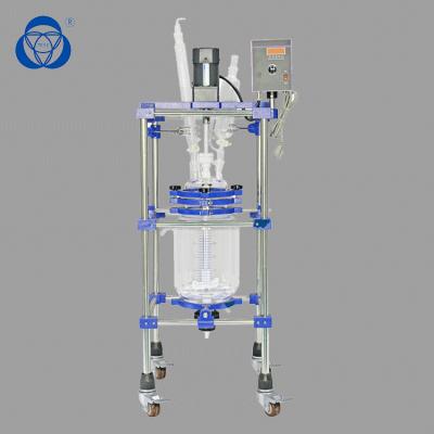 China Biological Vacuum Distillation Glass Reactor 3-200L Capacity with 0.098MPa Vacuum for Chemical Processing for sale