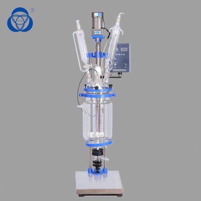 China Essential Oil Extraction Jacketed Glass Reactor Vessel Single Layer Wide Temp Range for sale