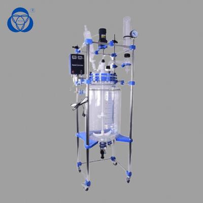 China 10L Jacketed Glass Reactor with 50-600 RPM Rotation Speed and -0.098MPa Vacuum for Chemical Processing for sale