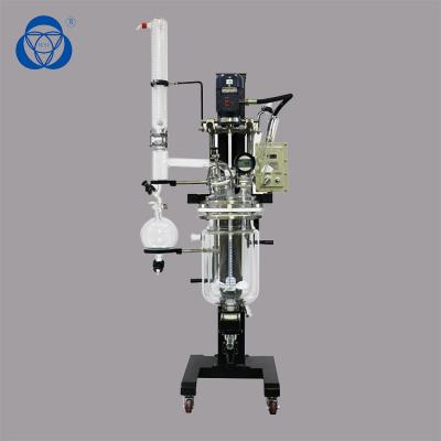 China Lab Elevating Rotary Jacketed Glass Reactor 30-200L Capacity with 50-600 RPM Speed Control for Chemical Synthesis for sale