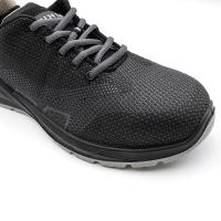 China Black Steel Toe Work Shoes Fly Knit / Anti Smashing Safety Shoes for sale