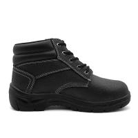 China Middle Cut Cow Leather Safety Boots Black Safety Shoes S3 Standard for sale