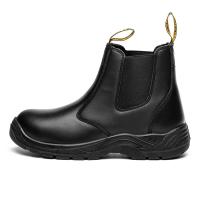 China Genuine Leather Steel Toe Work Boots Slip Resistant Smooth Leather Boots S3 for sale