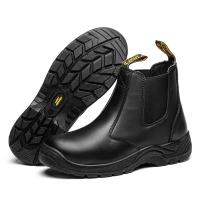 China Genuine Leather Steel Toe Work Boots Slip Resistant Smooth Leather Boots S3 for sale