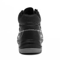 China Black Genuine Leather Safety Shoes Steel Toe Work Boots Construction for sale