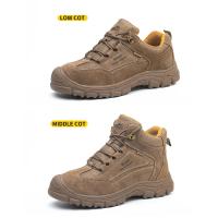 China Steel Toe Comfortable Safety Shoes Mens Brown Work Boots With Kevlar Plate for sale