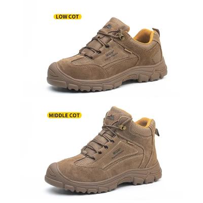 China Steel Toe Comfortable Safety Shoes Mens Brown Work Boots With Kevlar Plate for sale