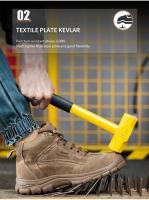 China Steel Toe Comfortable Safety Shoes Mens Brown Work Boots With Kevlar Plate for sale