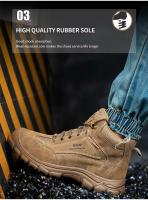China Steel Toe Comfortable Safety Shoes Mens Brown Work Boots With Kevlar Plate for sale