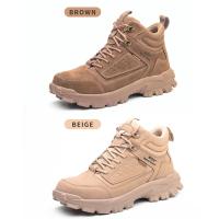 China Kevlar Plate Welding Safety Shoes Brown Safety Work Boots Steel Toe for sale