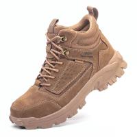 China Kevlar Plate Welding Safety Shoes Brown Safety Work Boots Steel Toe for sale