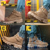 China Kevlar Plate Welding Safety Shoes Brown Safety Work Boots Steel Toe for sale