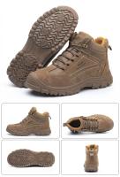 China Kevlar Plate Welding Safety Shoes Brown Safety Work Boots Steel Toe for sale