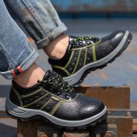China Industrial Construction Safety Shoes Black Leather Shoes For Men for sale