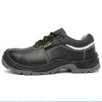 China Black Leather Non Slip Work Shoes Durable Steel Tip Safety Shoes For Men for sale