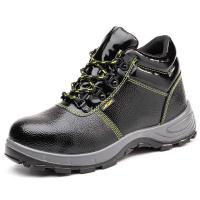 China Lightweight Construction Safety Shoes Black Real Leather Boots Unisex for sale