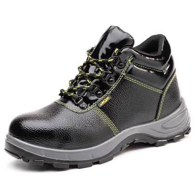 China Lightweight Construction Safety Shoes Black Real Leather Boots Unisex for sale