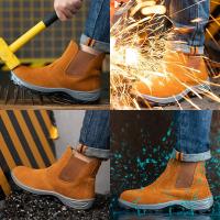 China Non Slip Welding Safety Shoes Durable Leather Safety Shoes For Men for sale
