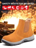 China Non Slip Welding Safety Shoes Durable Leather Safety Shoes For Men for sale