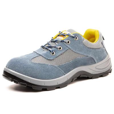 China Breathable Industrial Safety Shoes Yellow Leather Steel Toe Boots For Men for sale