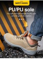China PU / PU Sole Real Leather Shoes Unisex Safety Work Shoes For Men for sale