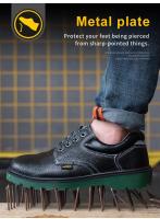 China Metal Toe Industrial Safety Shoes PU Black Leather Work Shoes For Men for sale