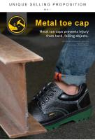 China Metal Toe Industrial Safety Shoes PU Black Leather Work Shoes For Men for sale
