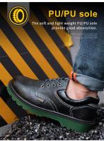 China Metal Toe Industrial Safety Shoes PU Black Leather Work Shoes For Men for sale