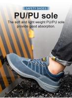 China Comfort Genuine Leather Safety Shoes , Blue Sports Work Shoes For Men'S Working for sale