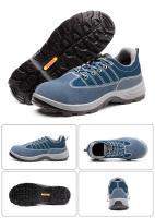 China Comfort Genuine Leather Safety Shoes , Blue Sports Work Shoes For Men'S Working for sale