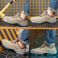 China Yellow Lightweight Comfortable Safety Shoes / Comfortable Work Shoes Men with PU/PU Sole for sale