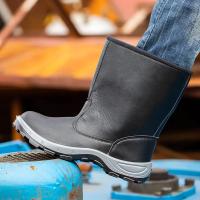China Black High Cut Work Boots For Men Welding Safety Shoes With Steel Toe for sale