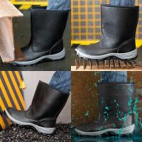 China Black High Cut Work Boots For Men Welding Safety Shoes With Steel Toe for sale