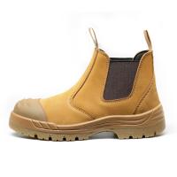 China Steel Tip Chelsea Safety Shoes Brown Cow Split Leather Shoes For Men for sale