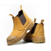 China Steel Tip Chelsea Safety Shoes Brown Cow Split Leather Shoes For Men for sale