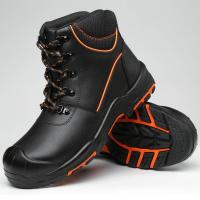 China Hight Cut Cow Leather Shoes Slip Resistant / Wear Resistant Steel Toe Winter Shoes for sale