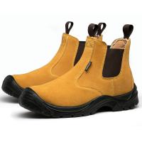 China Waterproof Steel Toe Cap Chelsea Boots Mens Yellow Work Boots for sale