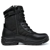 China Black Tactical Safety Shoes Winter Breathable Safety Boots High Top for sale