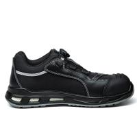 China Black Cowhide Leather Shoes Durable Mens Black Safety Shoes Slip Resistant for sale
