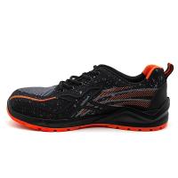 China Black Breathable Flyknit Sneakers Slip Resistant Mens Athletic Steel Toe Shoes for sale