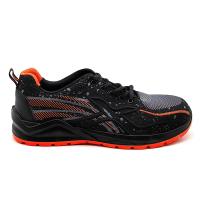 China Black Breathable Flyknit Sneakers Slip Resistant Mens Athletic Steel Toe Shoes for sale