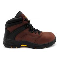 China Brown Crazy Horse Leather Shoes Industrial Protective Safety Boots S3 for sale