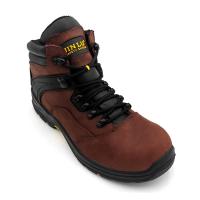 China Brown Crazy Horse Leather Shoes Industrial Protective Safety Boots S3 for sale