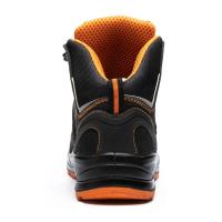 China Slip Resistant Genuine Leather Hiking Shoes Black Heavy Duty Steel Toe Boots Unisex for sale