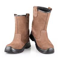 China Brown Nubuck Knee High Boots Waterproof Non Slip Oil Resistant Shoes for sale